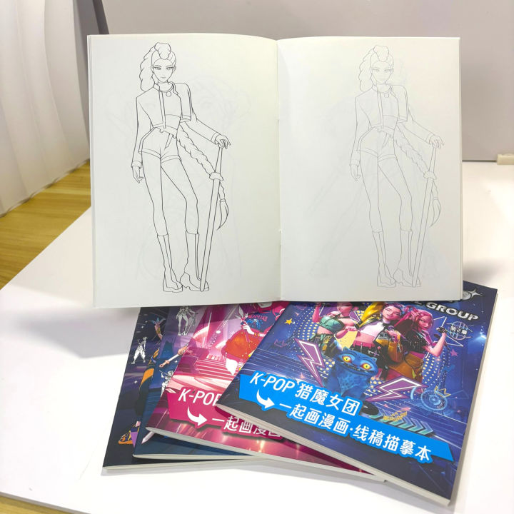 K Pop Demon Hunters Color Diy Coloring Doodle Books Huntrix Figure ...