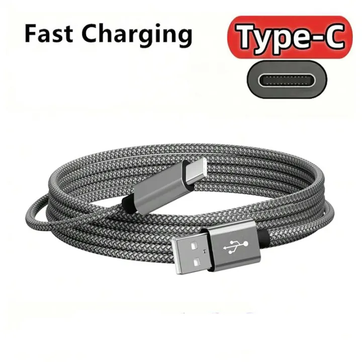 USB A to Type C Charging Cable Nylon Data Cable Fast Charger For Huawei ...