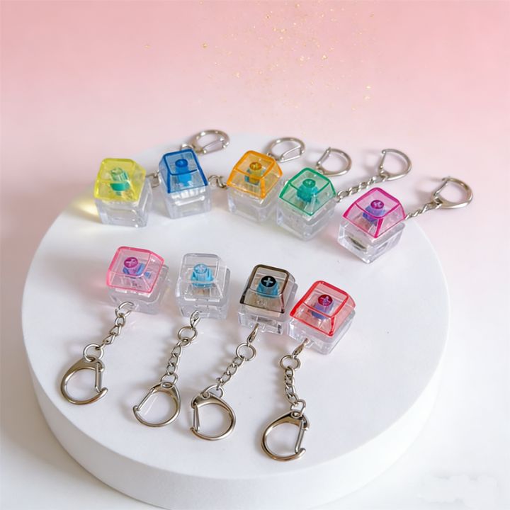HUAHUALight-Up LED Mechanical Keyboard Keychain Stress Reliever; DIY ...