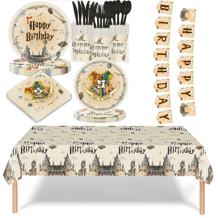 Harry Potter Party Theme Tableware Magic Wizard Decoration Disposable ...