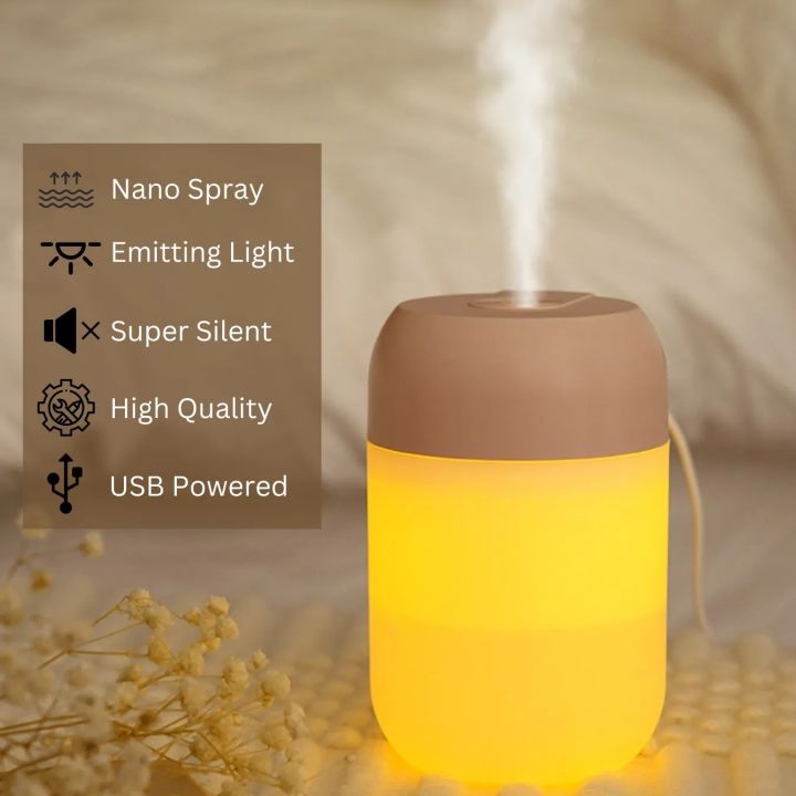 Top-Tier Option - Yellow light mini humidifier USB driven mist spray ...