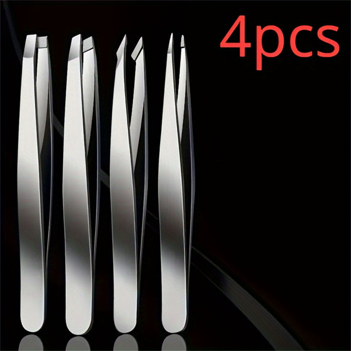 1/4 Pieces Eyebrow Tweezers Set Beauty Tool Set Stainless Steel Eyebrow ...