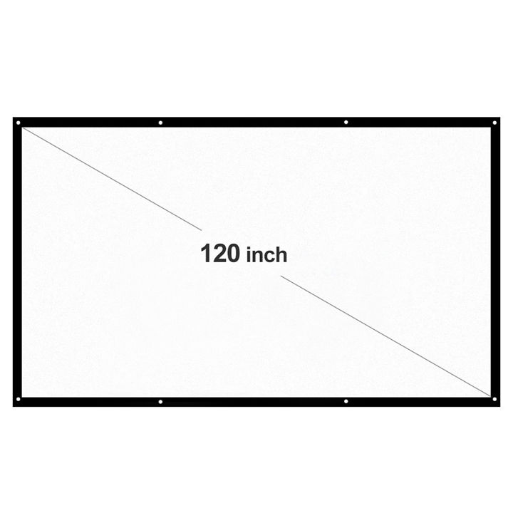 70'' 100'' 120'' Portable Projector Screen HD 16:9 White Dacron ...