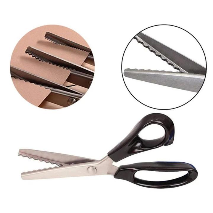 Stainless Steel Pinking Scissors Shears Zig Zag Scissors Triangle Teeth ...