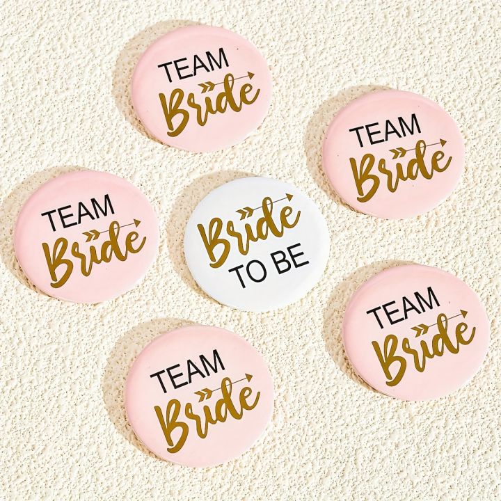 6pcs Bride Team Badges Bride Buttons Pins Wedding Party Shower ...