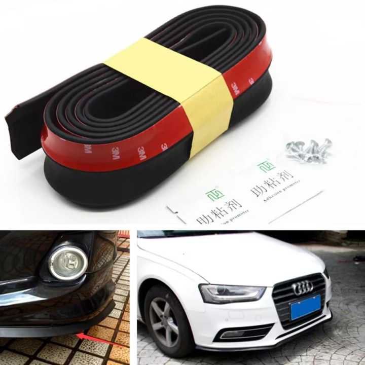 Black Front Bumper Lip Stickon Car Body Kit Bumper Lip Side Skirt ...