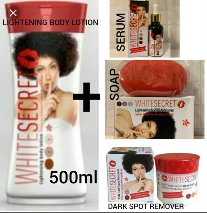 white secret lightening body lotion 500ml with spot cream/soap and ...