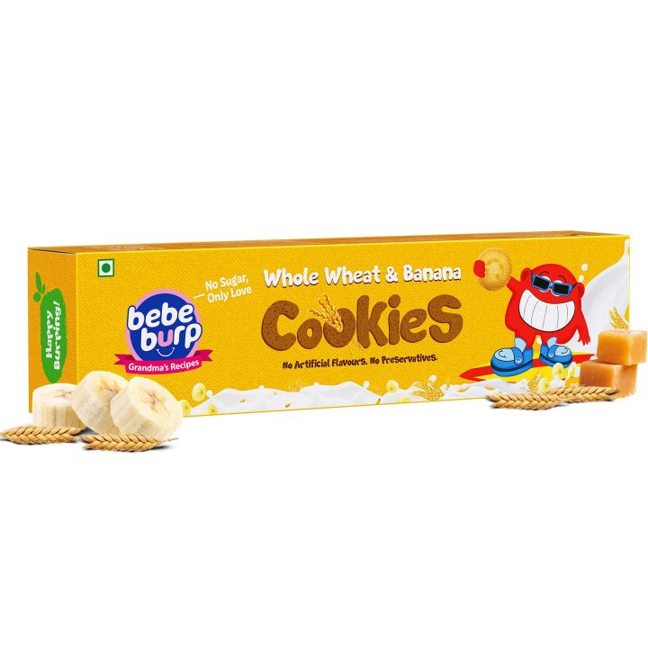 Bebe Burp Whole Wheat Banana Cookies - 75g OR 150g | Daraz.com.np