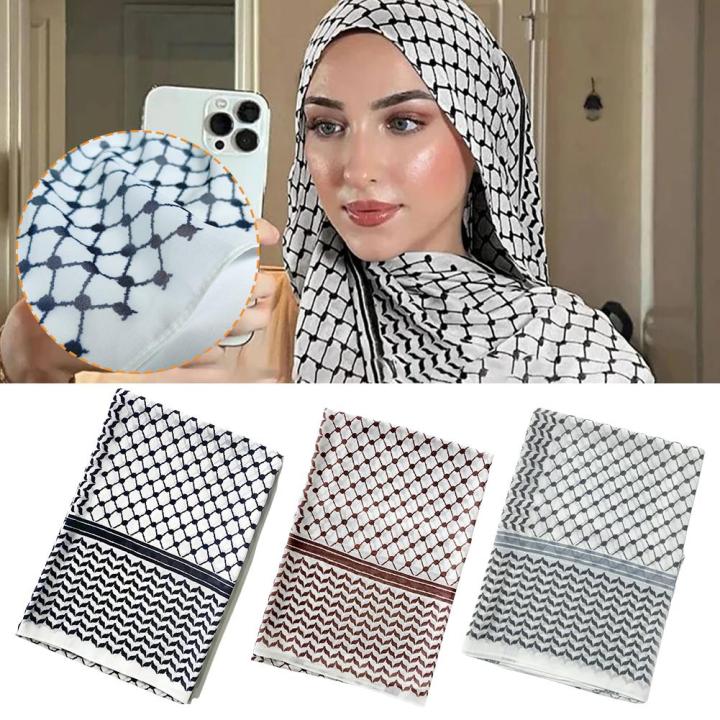 Arab Scarf Shemagh Keffiyeh - Lightweight Chiffon Print Plaid ...