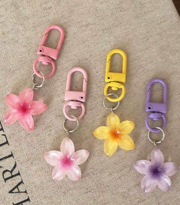 Pack of 1 Flower Keychain Mini Keychain – Cute Flower Charm with Clip ...