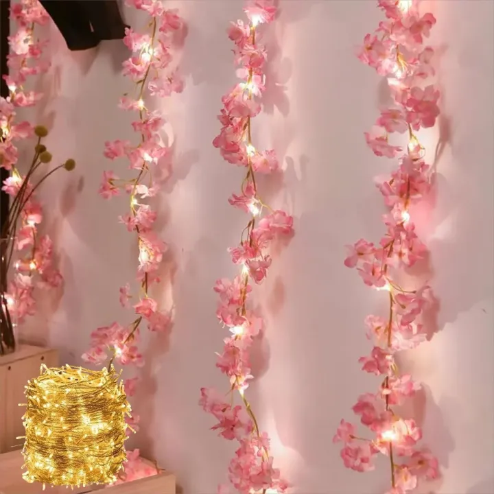 RAFEEQ STORE Cherry Blossom String Lights - 20 LED Garland for Home ...