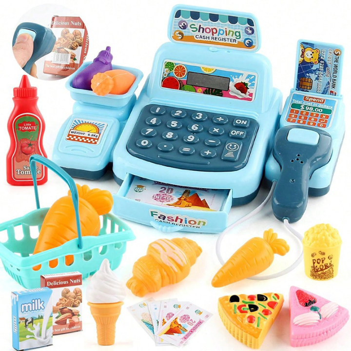 Simulation Shopping Cash House Toys Electronic Game Lighting And Sound ...