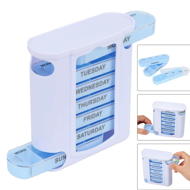 7 Day Week Pill Box Organizer Tablet Holder Medicine Tablet Drug Holder ...