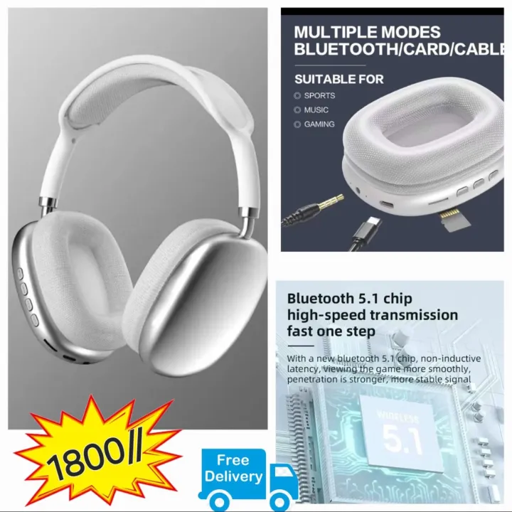 P9 Wireless Bluetooth Outdoor Sports Headset White Stereo Gaming ...