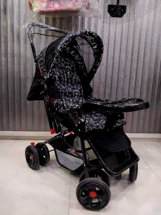 A High-Quality Foldable Baby Stroller with Fancy Pram, Double Handle ...