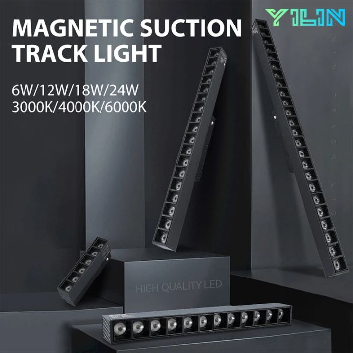 LED Magnetic Track Light Embedded 48V COB Linear Spotlight Rail Ceil ...