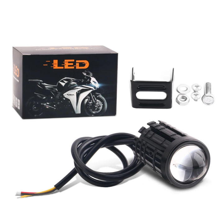 Motorcycle LED Headlight Mini Projector ATV Scooter Lens Driving Lamp ...