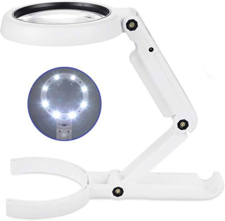 Magnifier Lens Superb Quality 45mm focus and 100mm focus 8 LED Dual ...