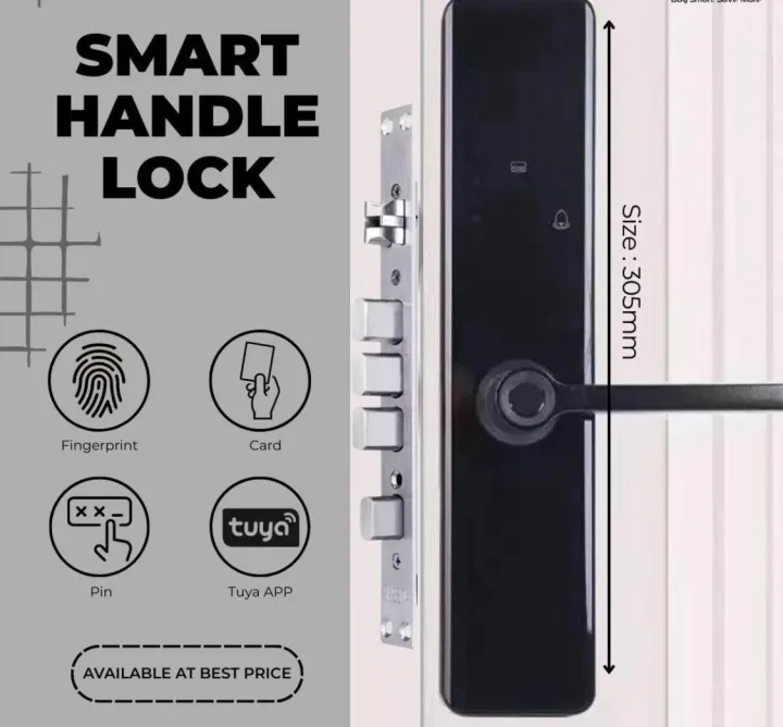 Grand locks Smart Door Lock- Fingerprint handle lock WiFi Security ...