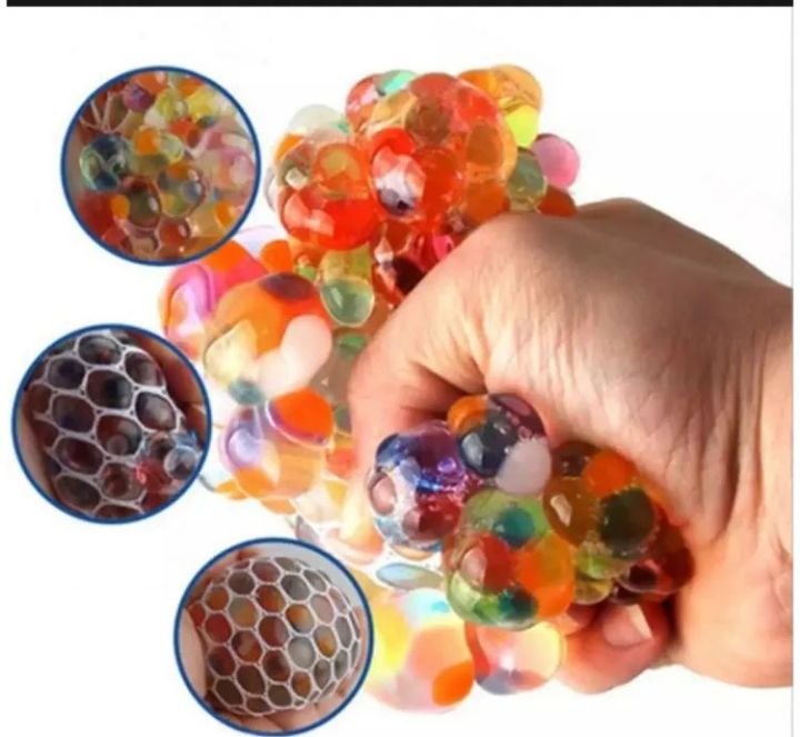 Mesh Squishy Balls Stress Relief Squeeze Grape Balls Relieve Pressure ...