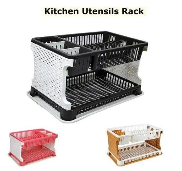 Kitchen Rack With Drainer Tray Made Of Plastic | Daraz.com.np