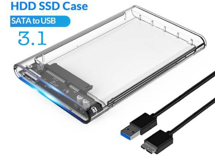 2.5-inch Transparent External HDD / SSD Hard Drive Enclosure Case ...