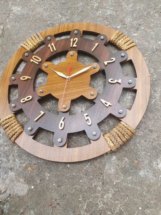 WOODEN WALL CLOCK ( Rope design ) | Daraz.lk