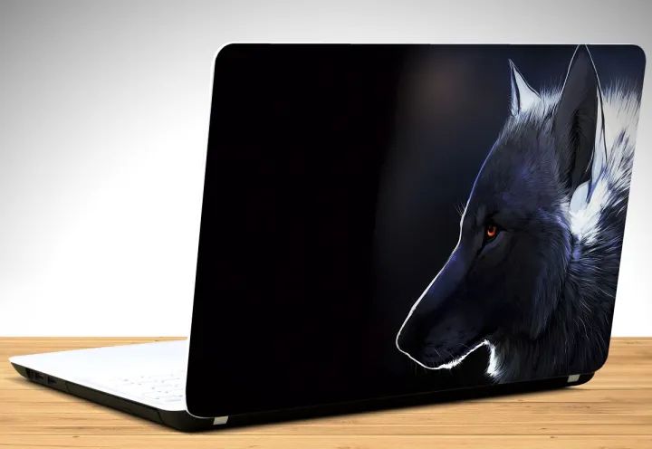 Wolf Angry Look Neon view, Laptop Skin Vinyl Sticker Decal, 12 13 13.3 ...