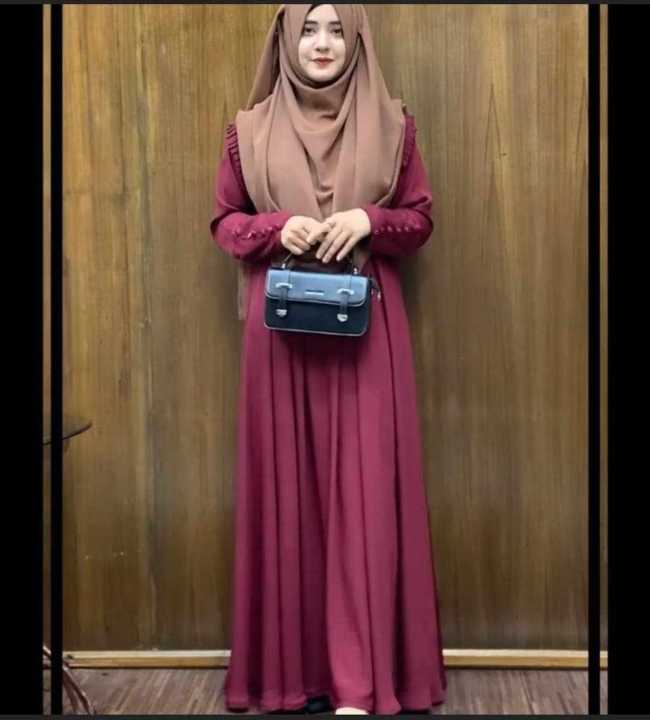 Premium Dubai Cherry Fabric Side Kuchi Abaya Borka Without Hijab ...