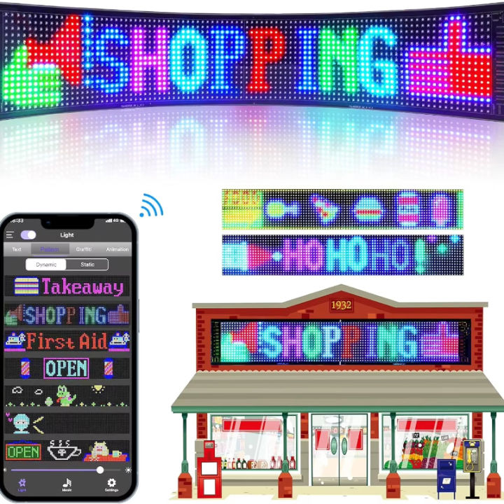 LED AD Display Screen Message Scrolling Sign Board Ultra-thin Soft ...