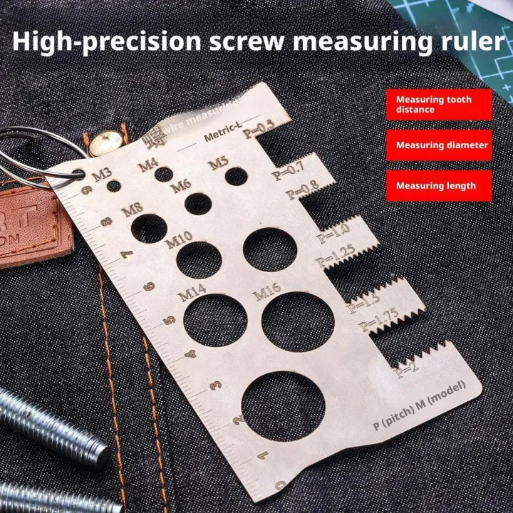 Screw Thread Pitch Gauge Ruler Measuring Tool Bolt Nut Metric Stainless ...