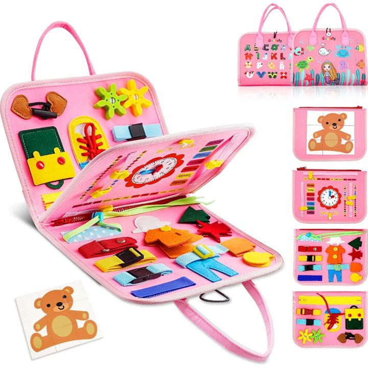 Montessori Toddler Busy Board,Autism Sensory Toys，Educational Activity ...