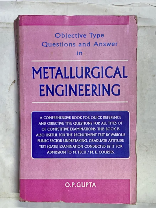 METALLURGICAL ENGINEERING O. P. GUPTA | Daraz.pk