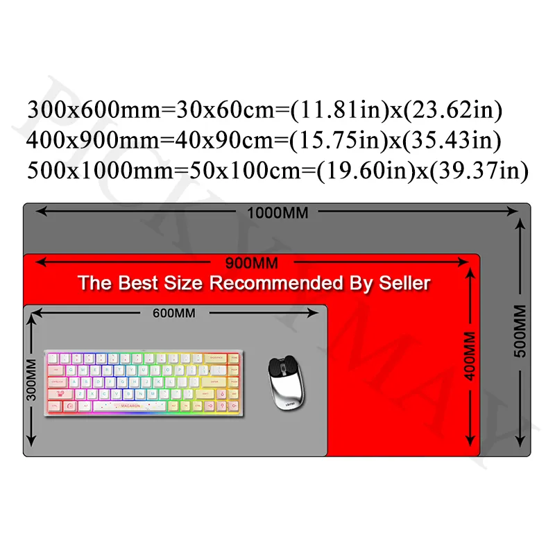 Large Gaming Mousepad Design Wave Mouse Pad Computer Desk Mat Mouse Mat ...