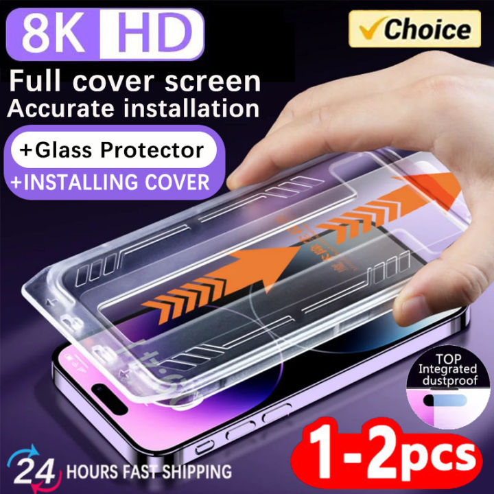 1-2pcs 8K Oleophobic Coating Dust free Installation Screen Protector ...