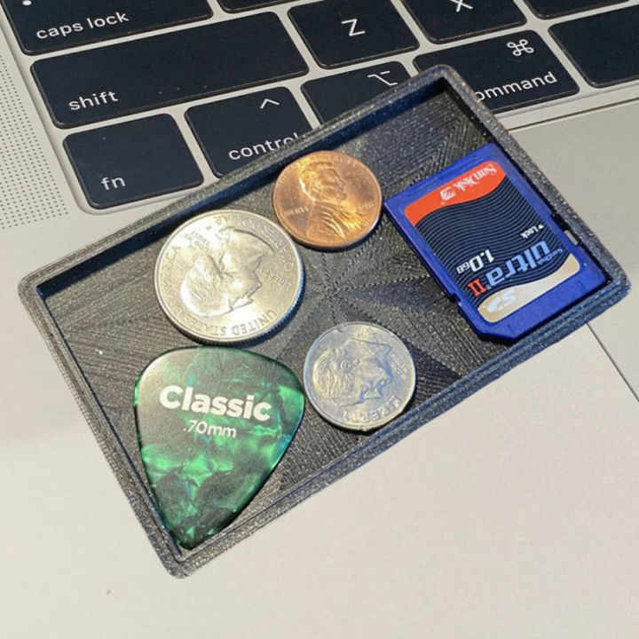 Men's Slim RFID Aluminum Metal Wallet Coin Key Tray Storage Organizer ...