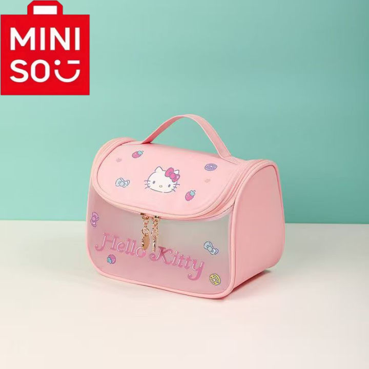 MINISO Hello Kitty Portable Makeup Bag Cute Large Capacity Travel ...