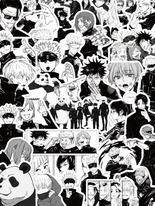 50/100PCS anime Jujutsu Kaisen stickers black and white style graffiti ...