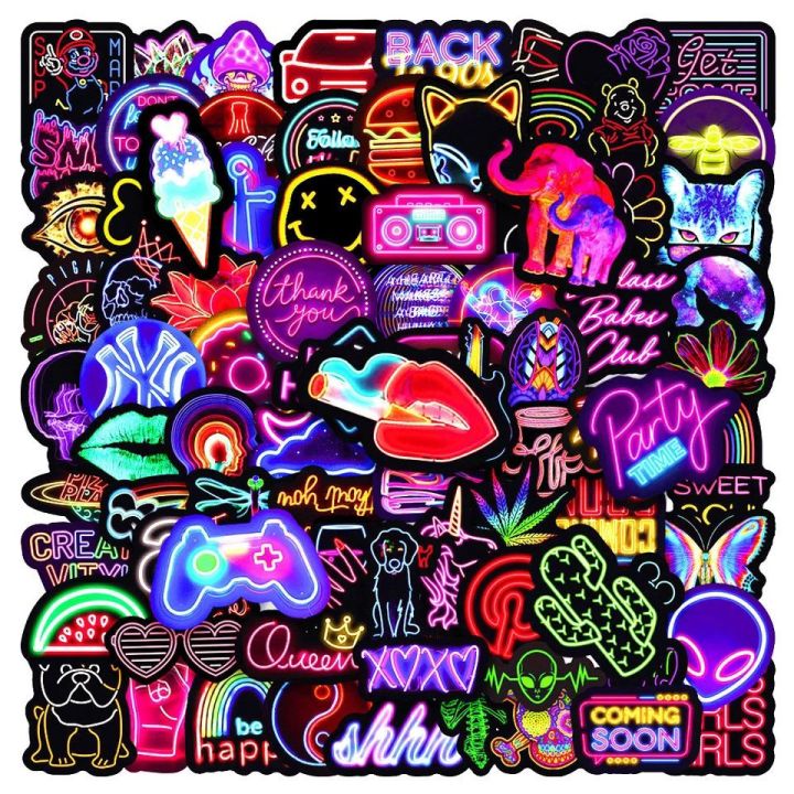 25 pcs Neon stickers unique and aesthetic stickers for kids toys ...