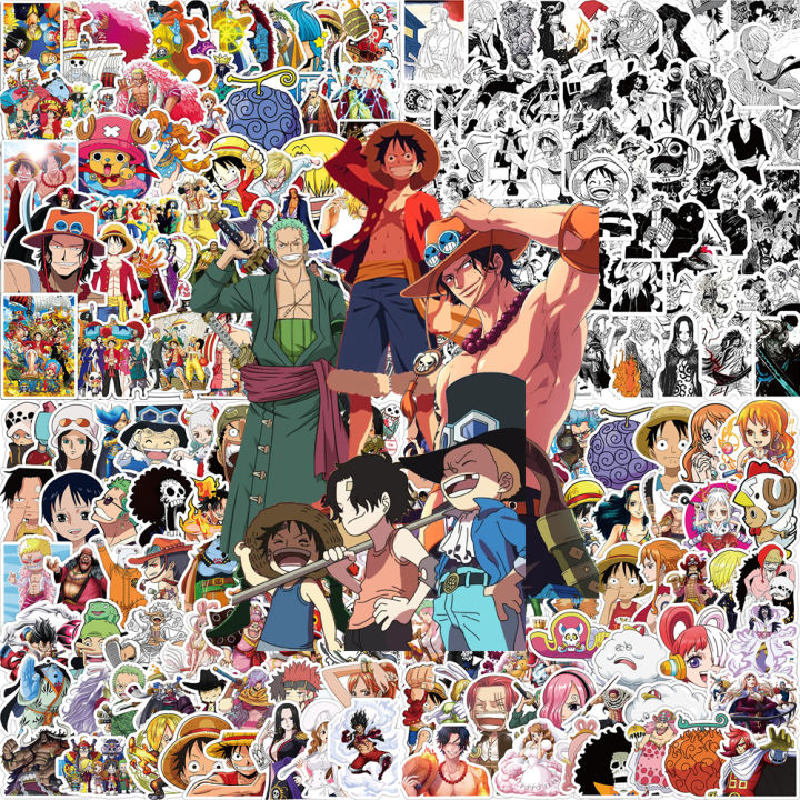 50/100pcs Japan One Piece Anime Stickers Cartoon Decals DIY Skateboard ...