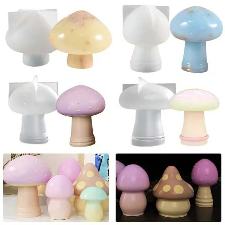 Mushroom Shape Silicone Mold for Handmade Candle Plaster Soap Epoxy ...