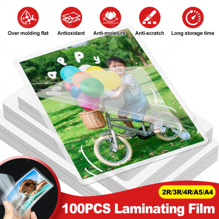 100 Pack A4/A5/A6/2R/3R/4R Laminating Film Sheets 80Mic Clear Round ...