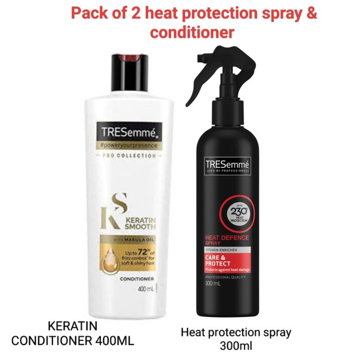 Pack of 2 Keratin smooth conditioner (400ml)&Heat protection spray ...