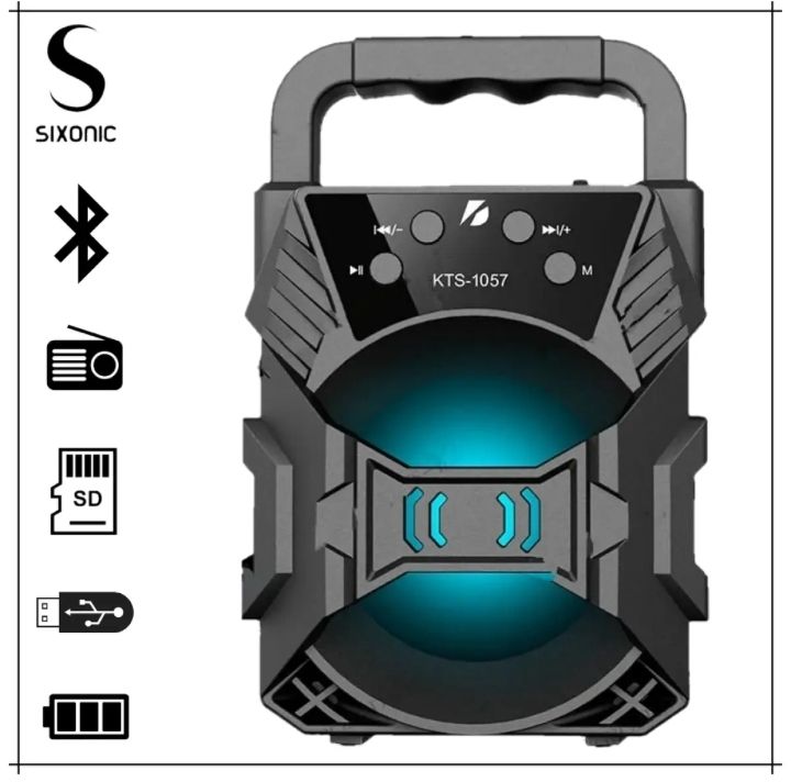 KTS 1057 Portable Bluetooth Speaker - RGB Lighting Portable Wireless ...