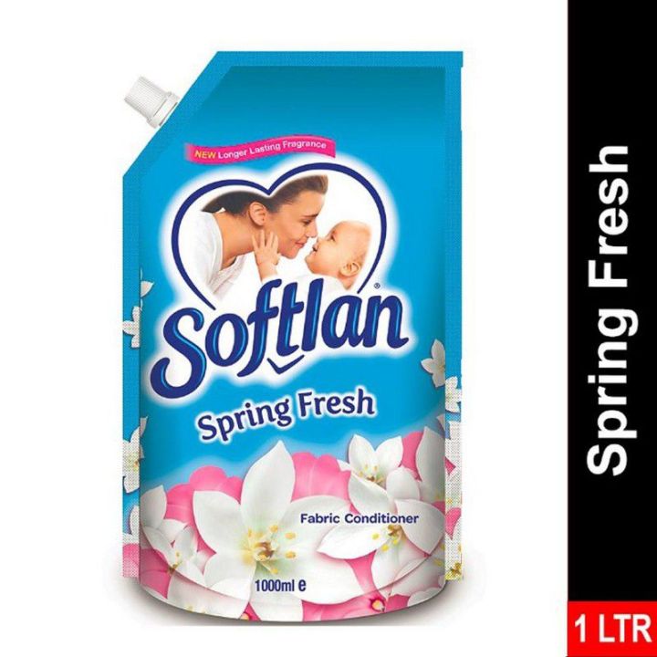 SOFTLAN FABRIC SOFTNER SPRING BLUE POUCH 1000 ML | Daraz.pk