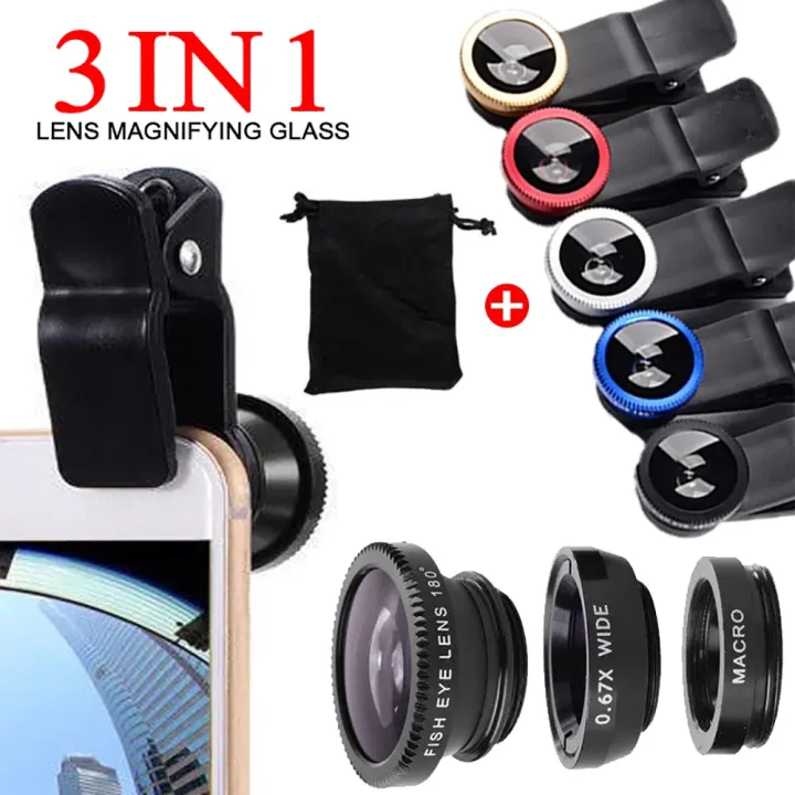 3In1 Mobile Phone Fish Eye Lens Wide Angle Macro Lightweight Camera ...