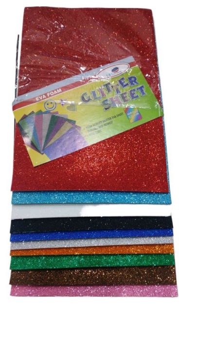 Glitter Fomic Sheets Mix Packet 10 Sheets In A Packet 10 Different ...