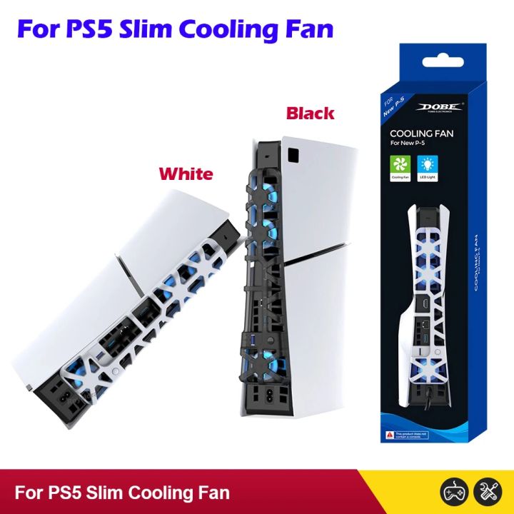 NEW For PS5 Slim Cooling Fan with LED Light Cooling System High Speed ...