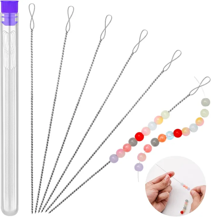 MIUSIE Beading Needles 6 Pcs Collapsible Eye Twist Seed Bead Needles ...
