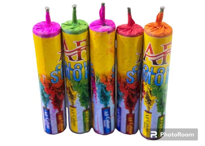 Pack of 5 Colour Smoke_Bomb Stick Dispenser Hand Held Air Party Smokes ...